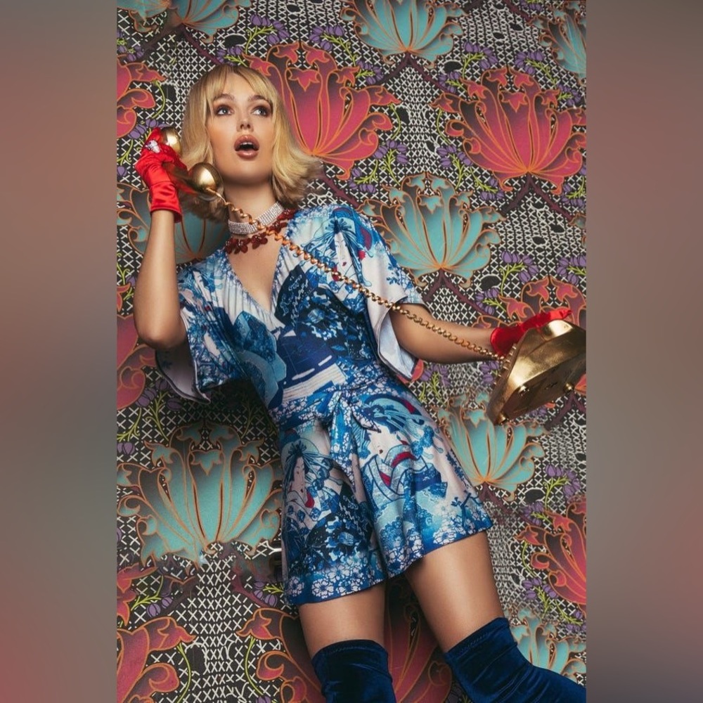 Blackmilk Woman In Blue Slinky Playsuit - Gem